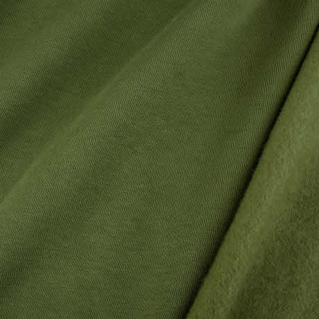 Brushed GOTS certified sweat from organic cotton in green colour