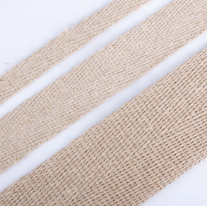 Samples of woven and knitted hemp fabrics, yarns and ribbons