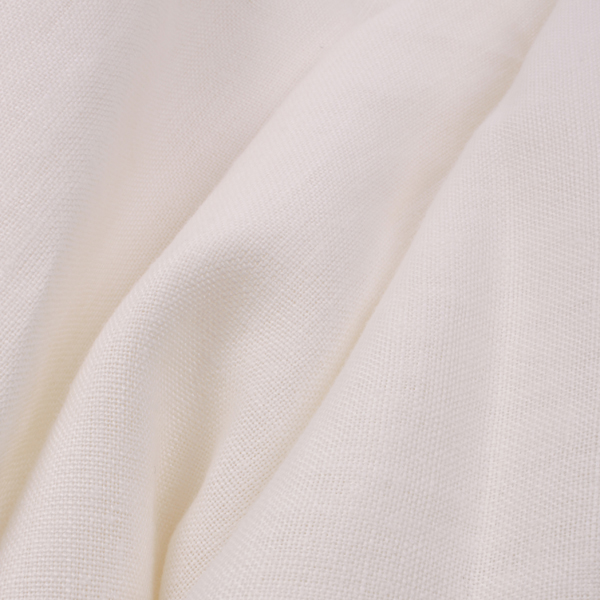 Offwhite organic linen fabric in plain weave