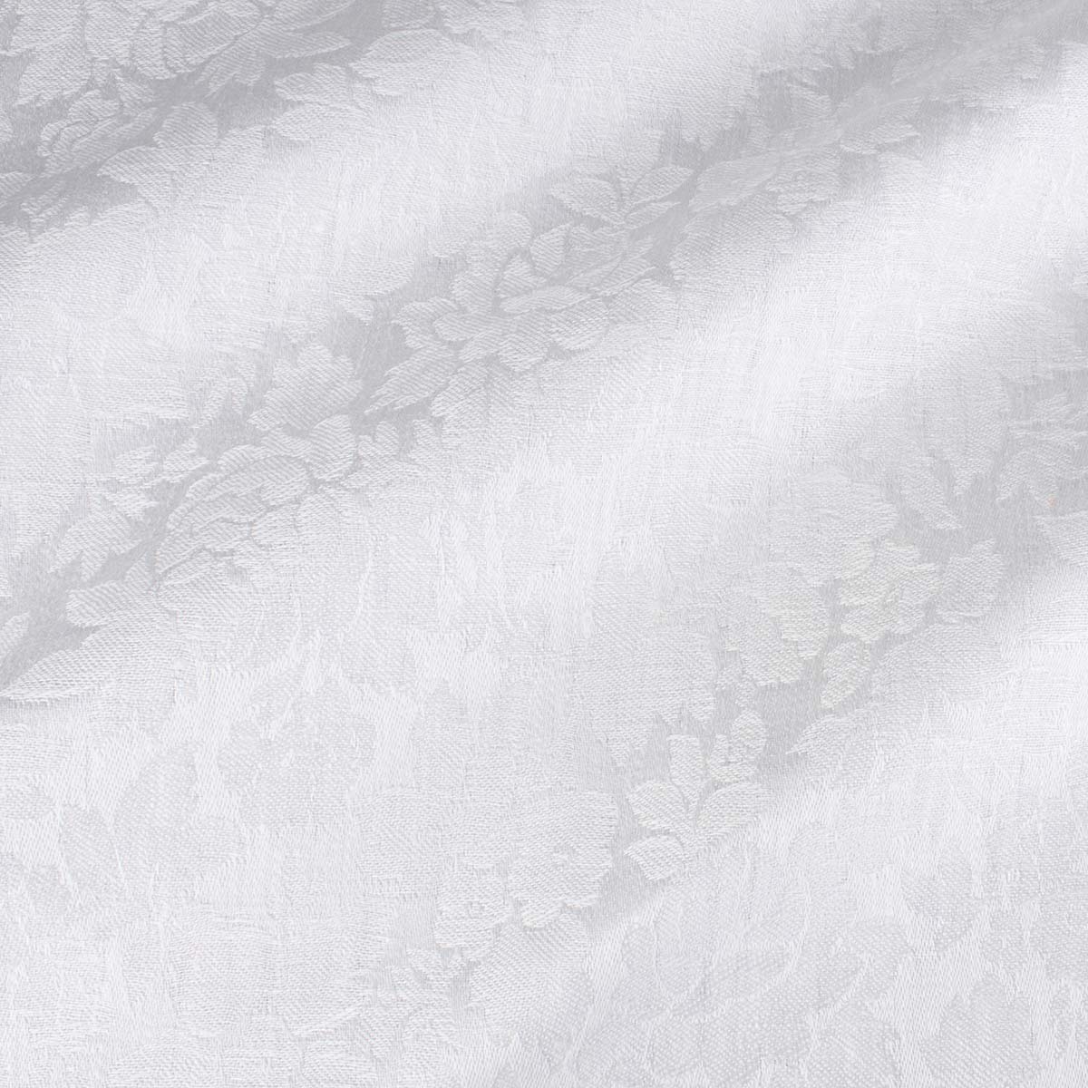 Offwhite linen damask with a floral motif