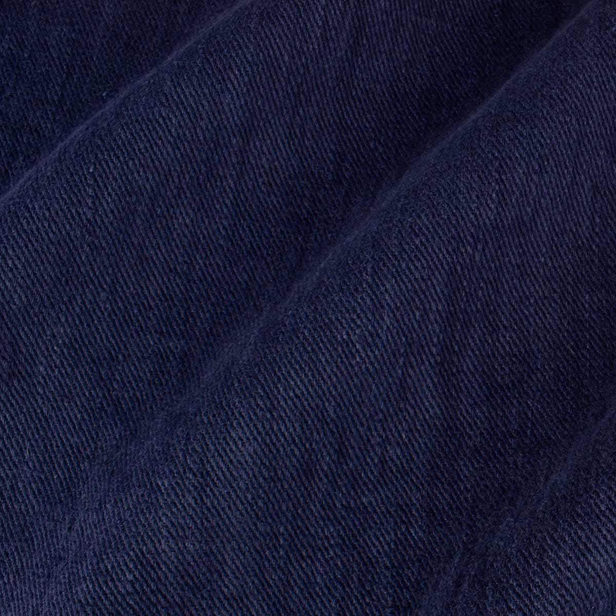 Laundered and soft hemp denim in an indigo colour