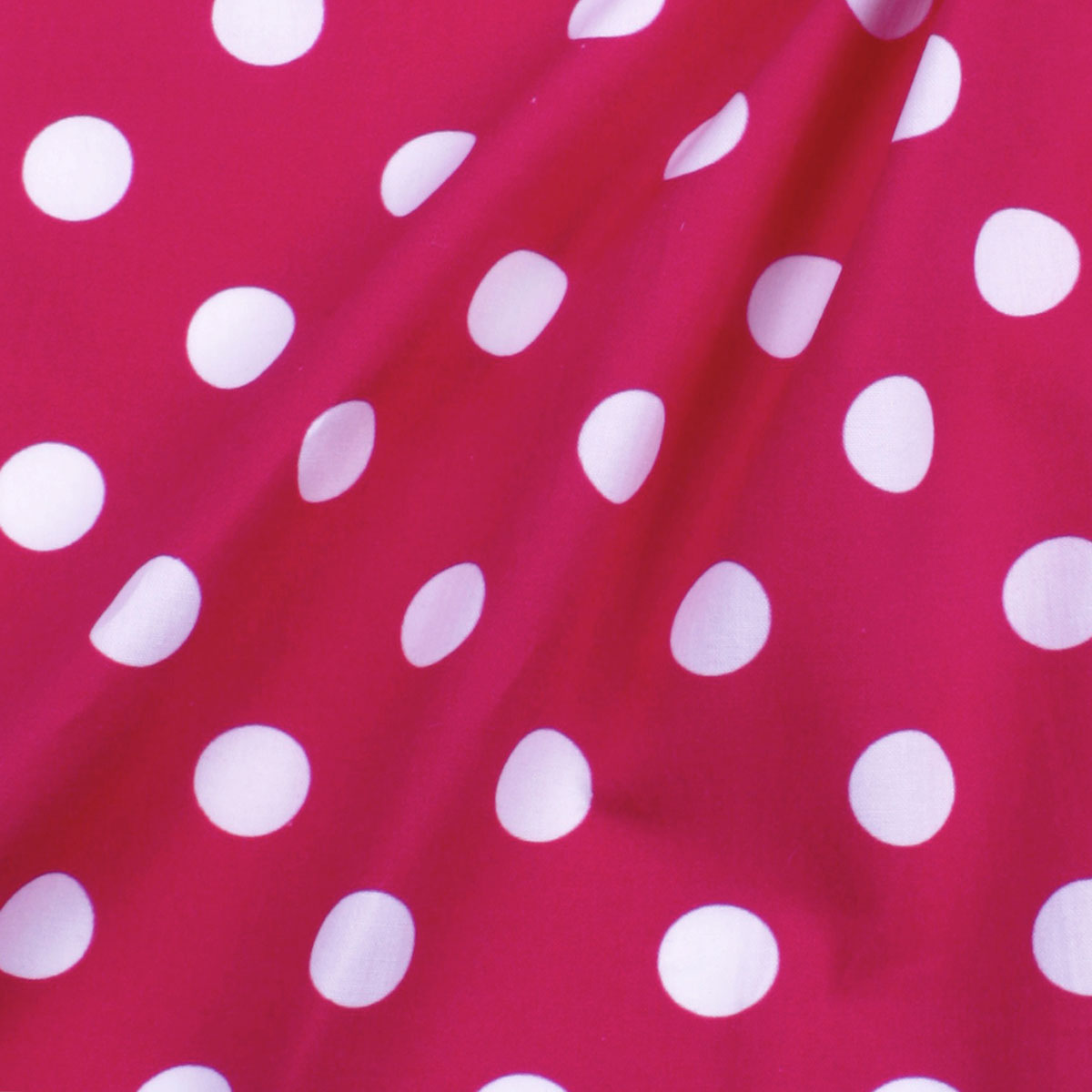 Fine red poplin from organic cotton with polkadots