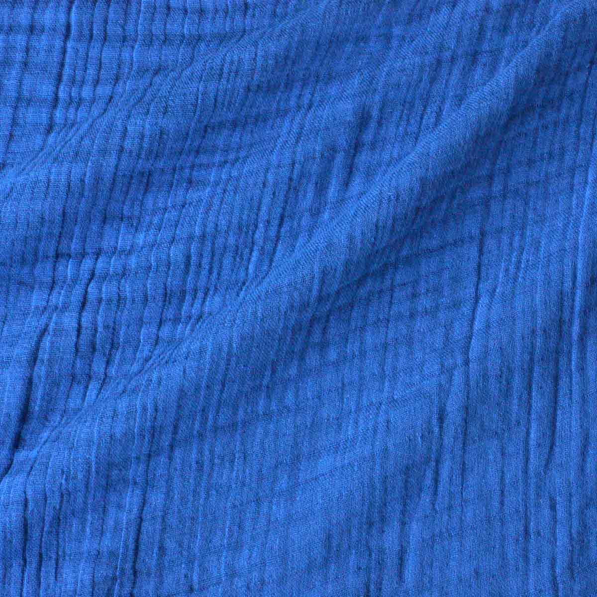 Double muslin of organic cotton in classic blue colour