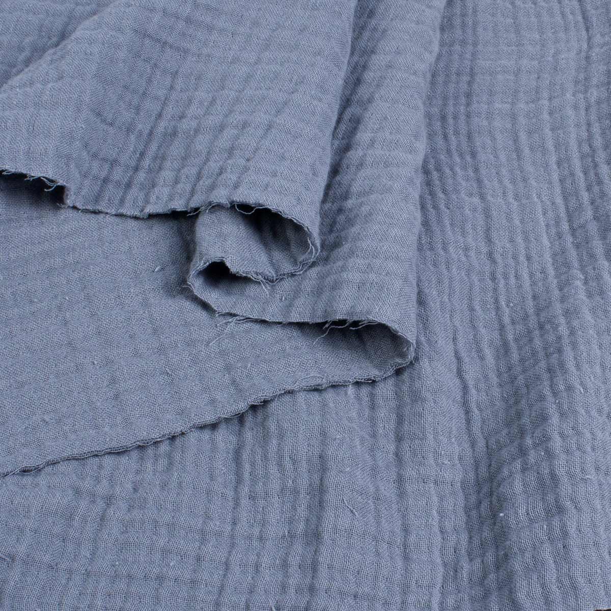 Double muslin of organic cotton in ultimate gray colour