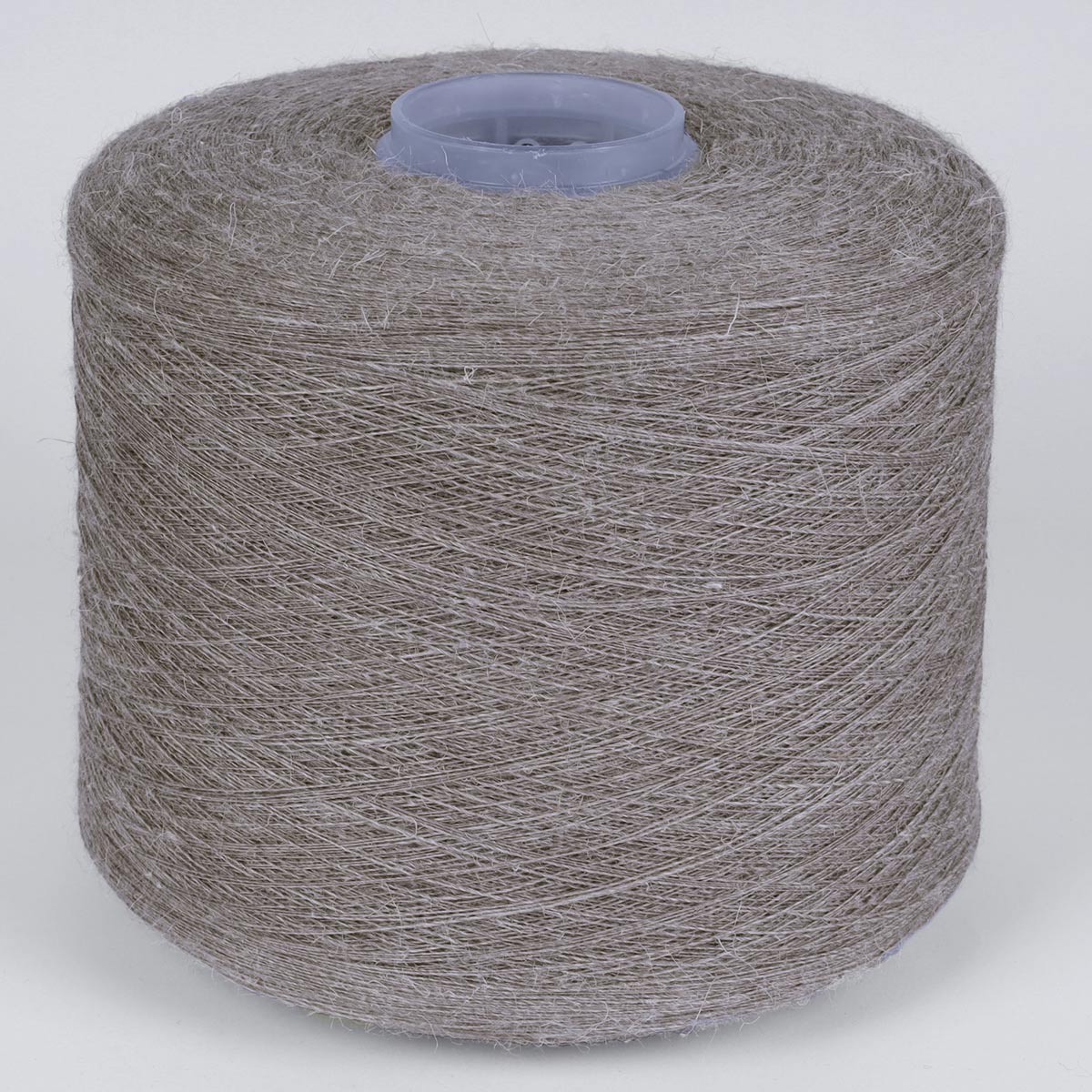 Blend of natural brown hemp and wool yarn