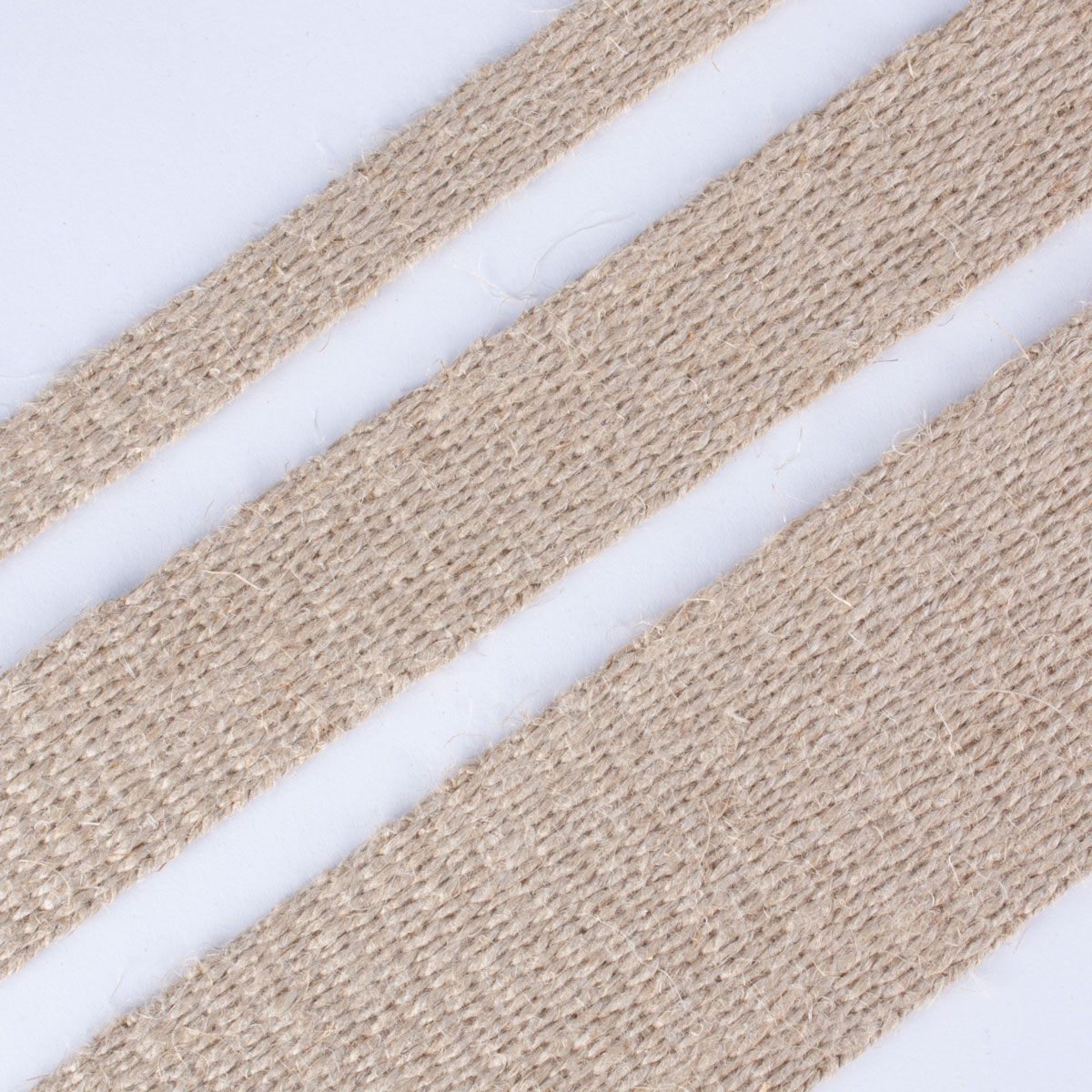 Samples hemp ribbons canvas weave natural colour