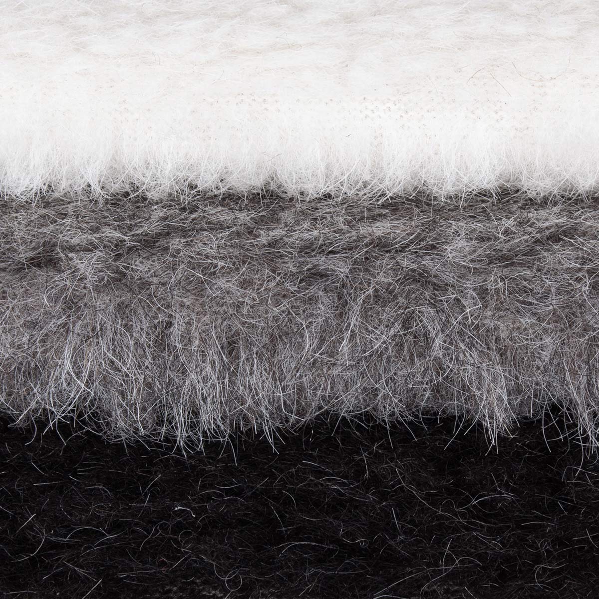 Two samples of short pile faux fur