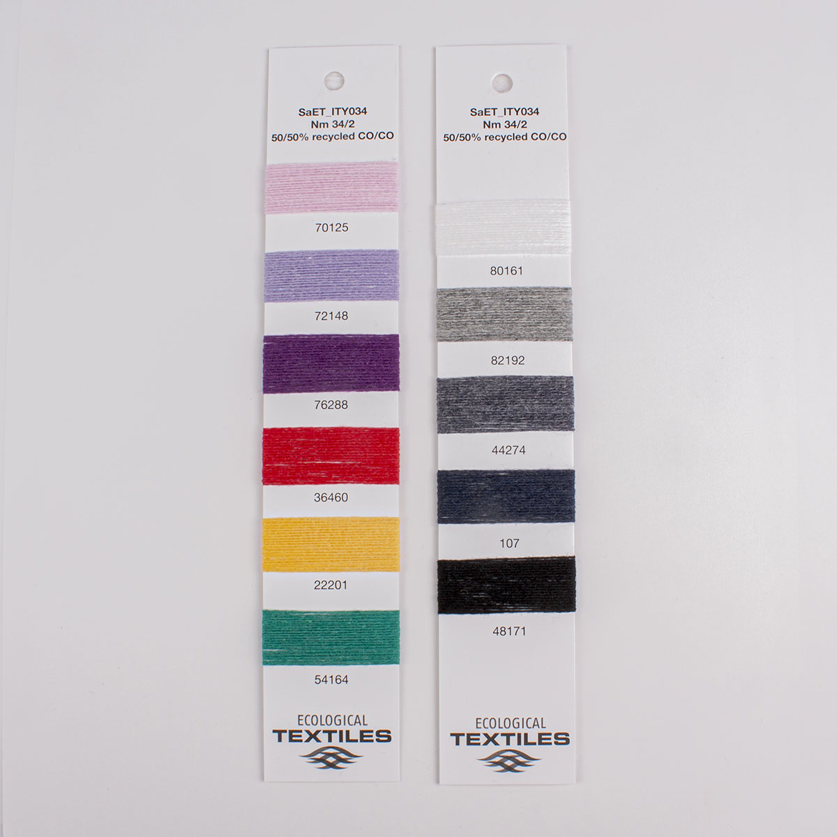 Samples of recycled cotton yarns