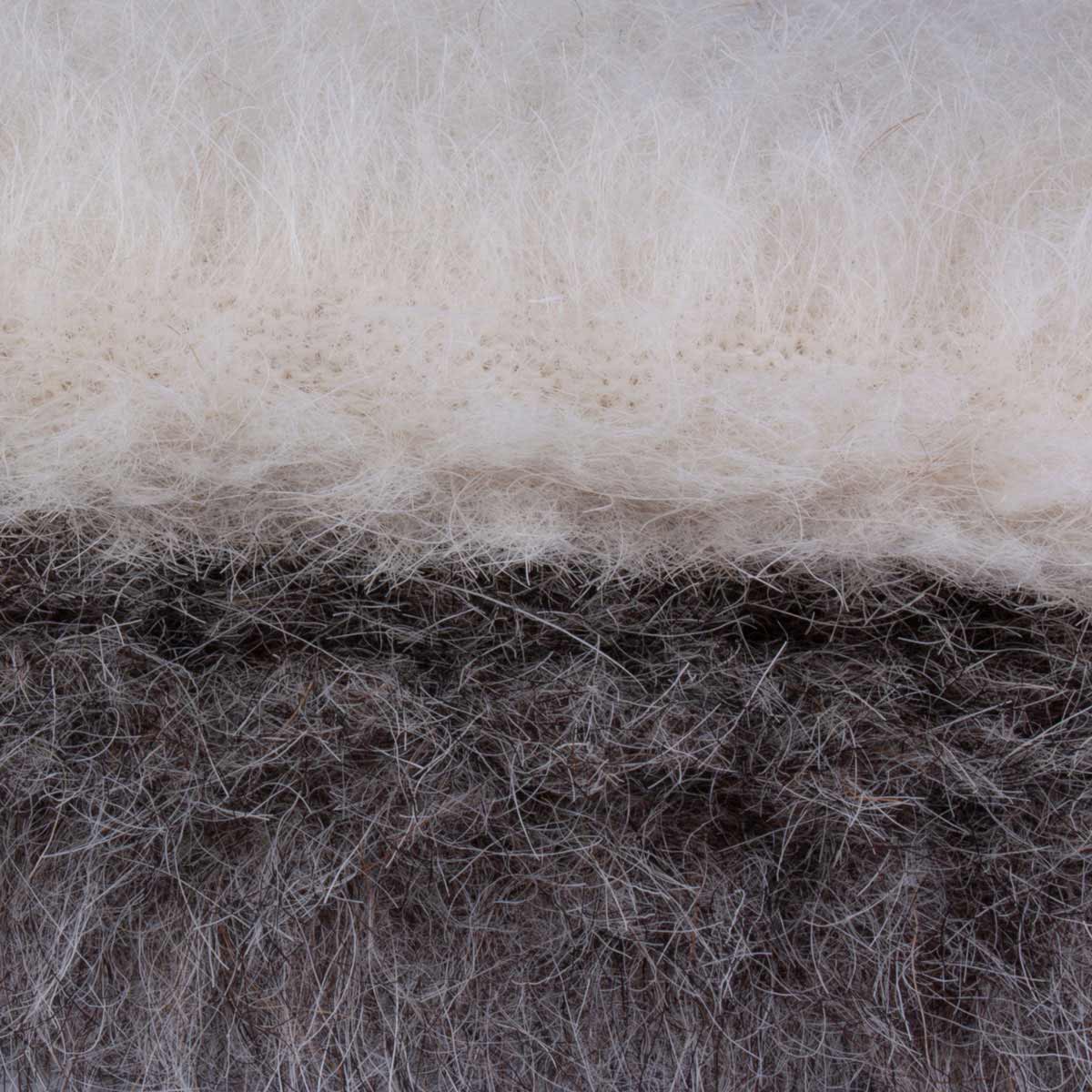 Two samples of short pile faux fur