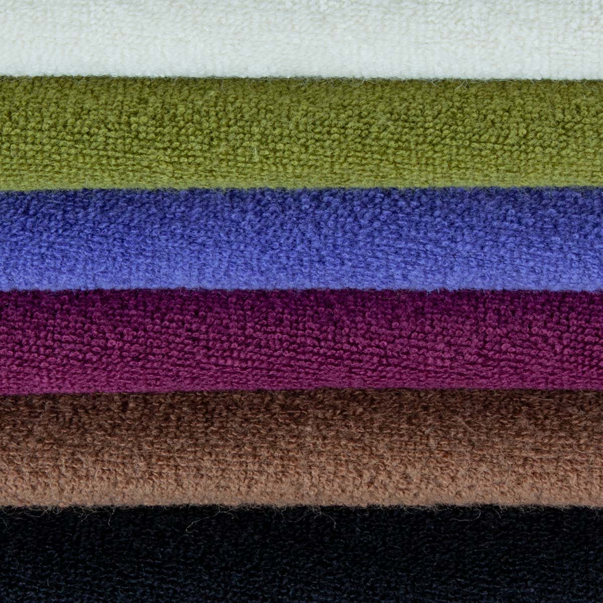 Six samples of organic cotton terry