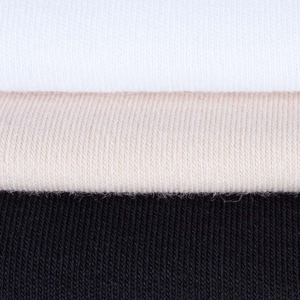 Three samples of heavy organic cotton interlock