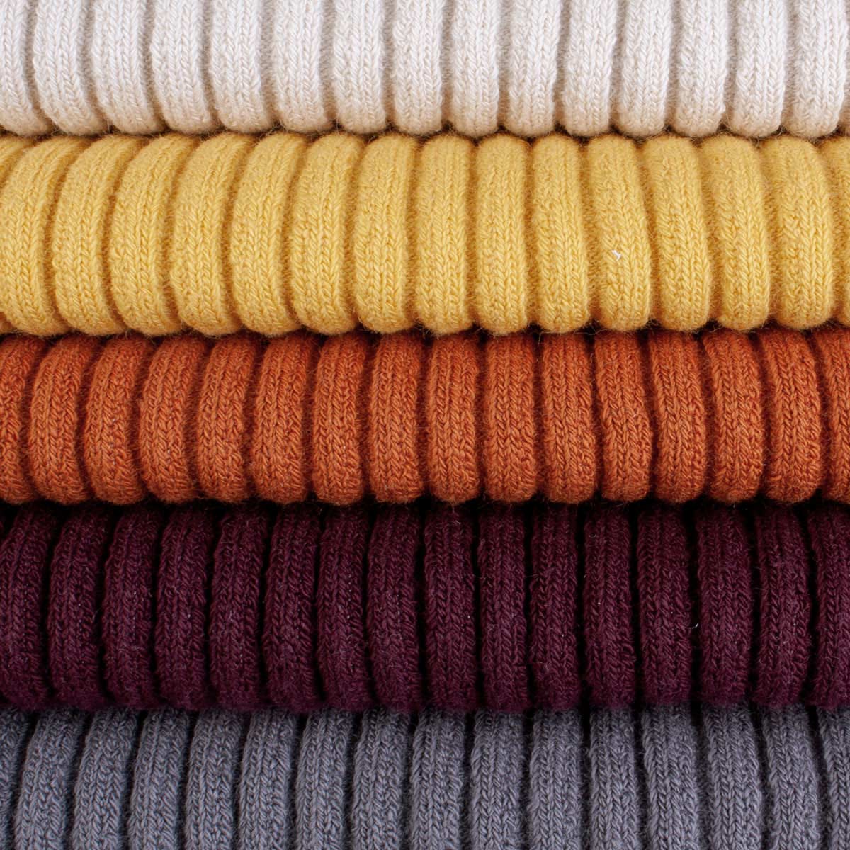 Samples of organic cotton wide rib