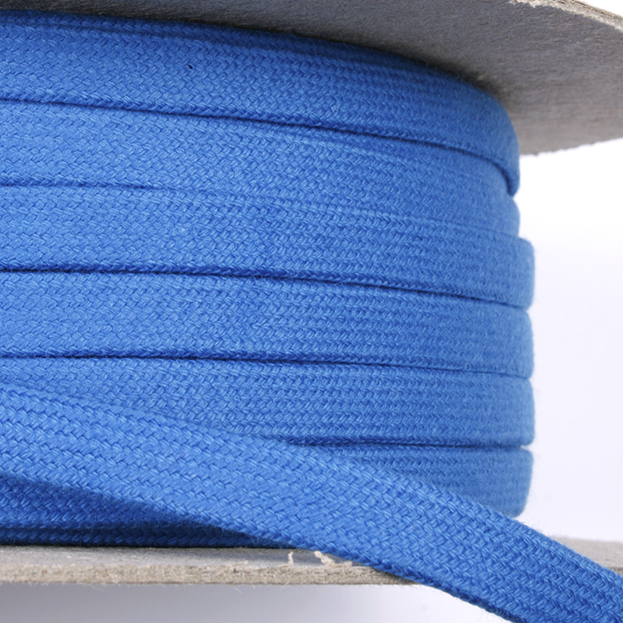 Blue organic cotton tubular ribbon