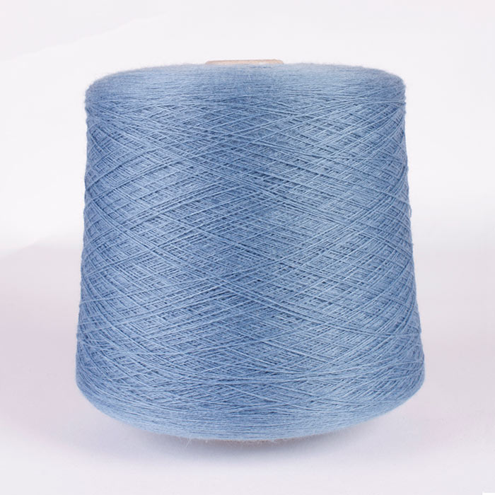 Organic wool yarn Nm 28/2 light blue colour