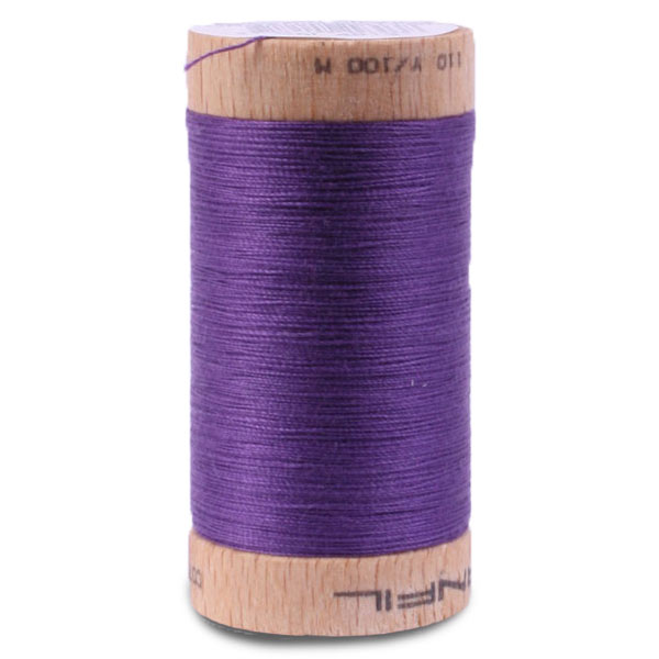Warm violet sewing thread Nm 50/2 organic cotton, 5x100 mtr