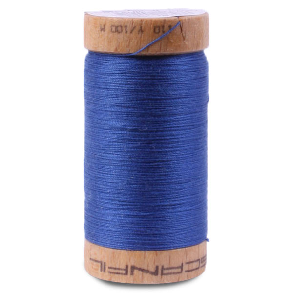 Blue sewing thread Nm 50/2 organic cotton, 5x100 mtr