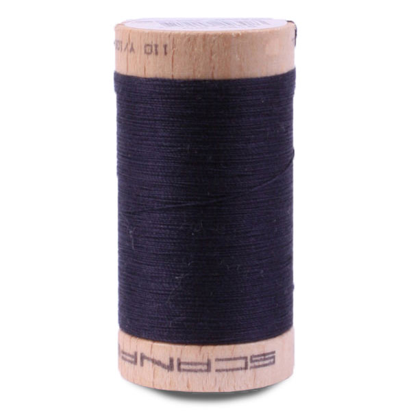 Navy blue sewing thread Nm 50/2 organic cotton, 5x100 mtr